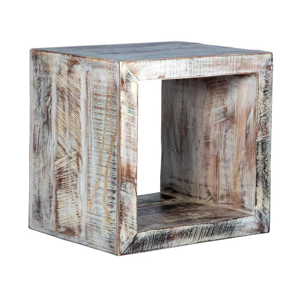 Maadze White Cube End Table